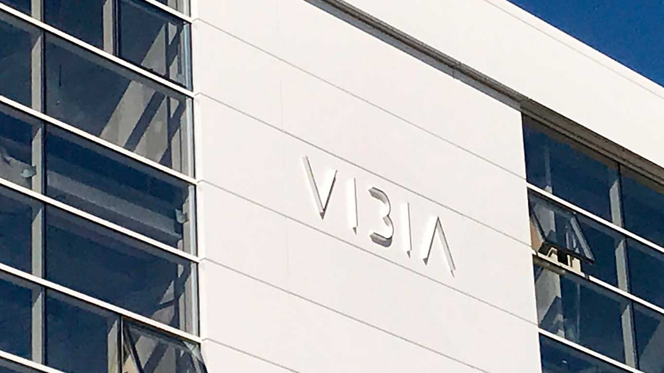 Signage at Vibia’s new headquarters in Barcelona – Signes